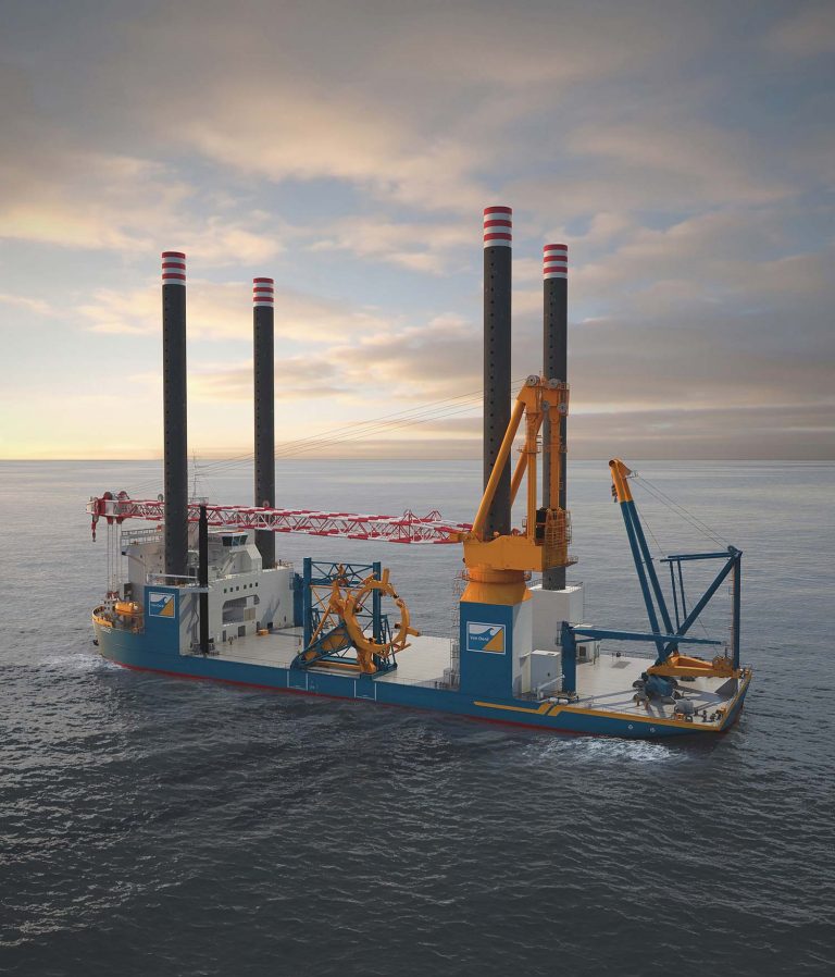 Monopile-gripper-frame-on-board-offshore-vessel - Hydac Activeheave